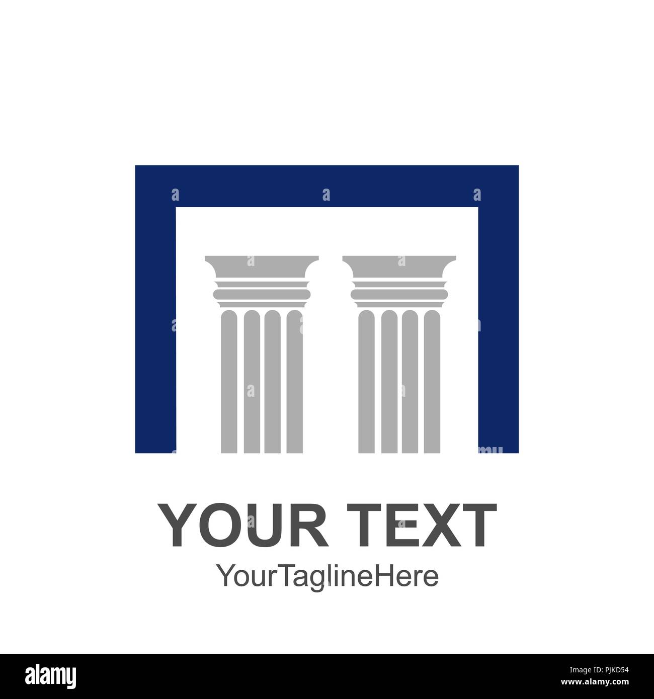 two pillars with a capital N square letter for the architectural ...