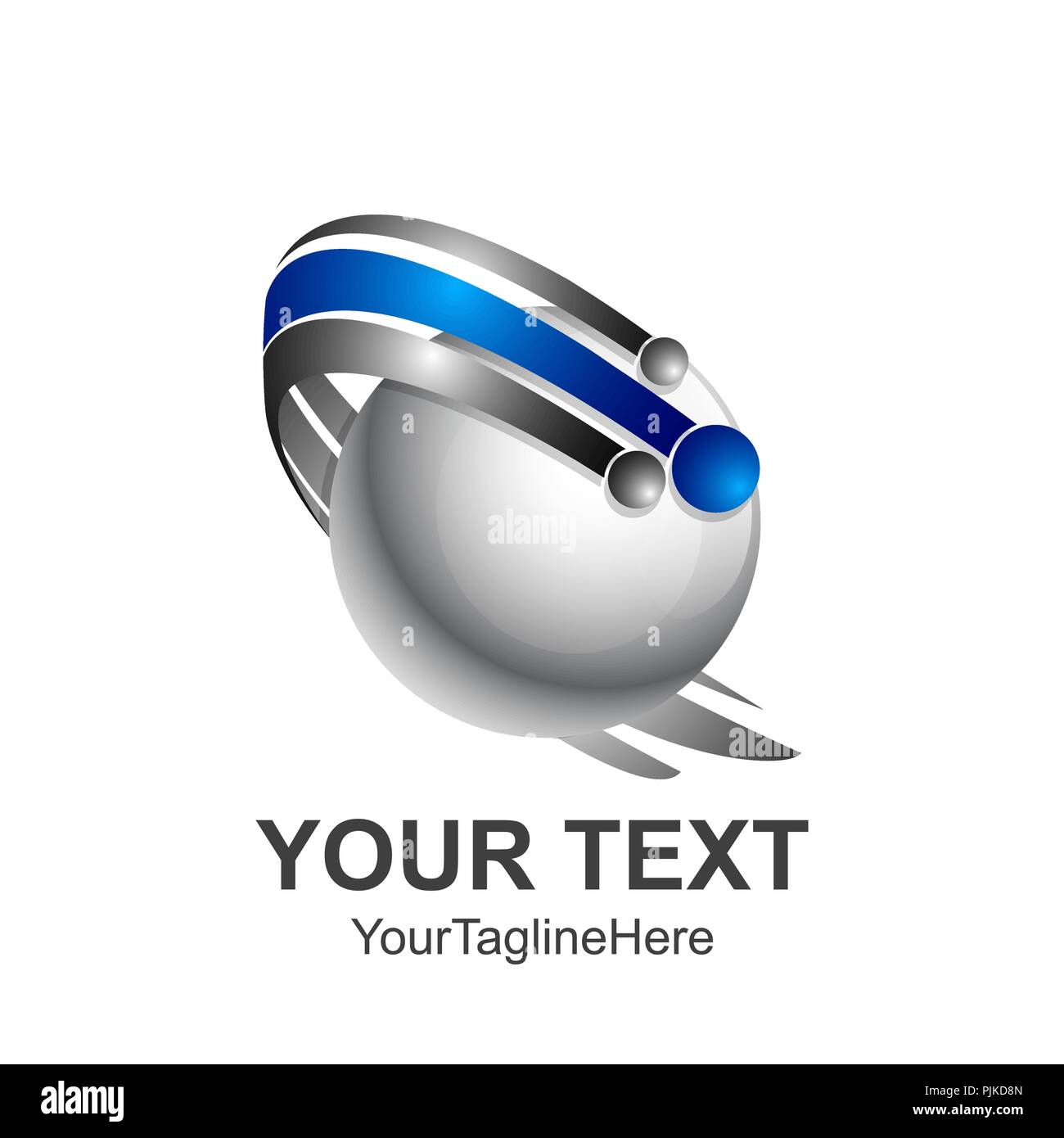 Creative abstract 3d sphere swoosh orbit vector logo design template ...