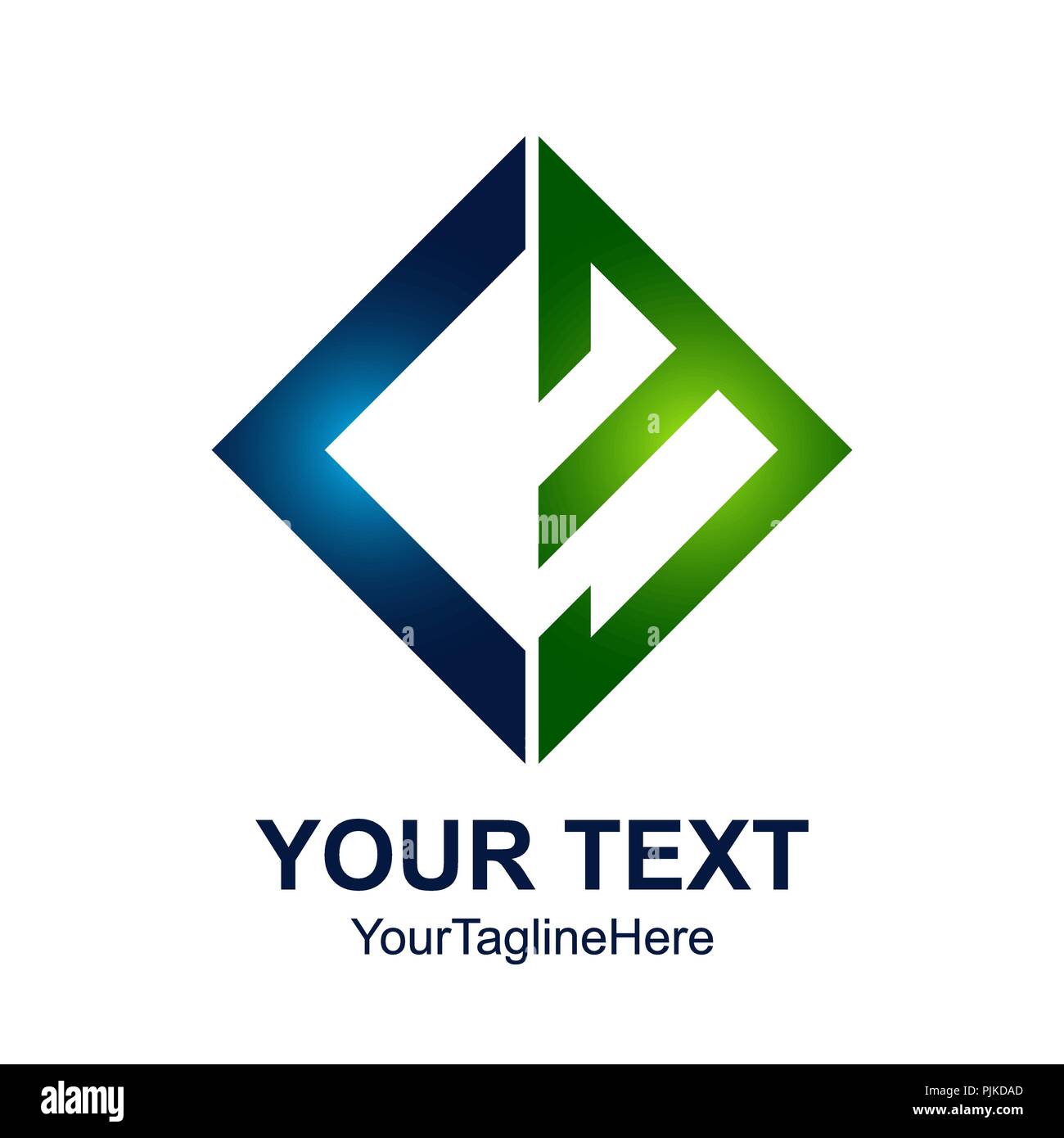 Initial letter CB logo design template element colored green blue ...