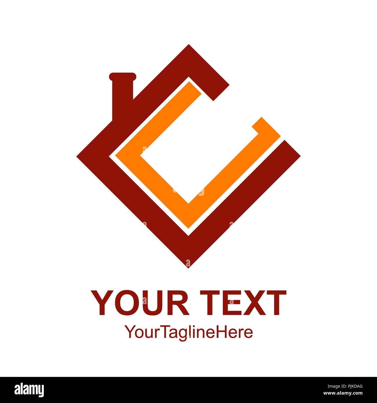 Initial letter CC logo design template element colored red orange ...