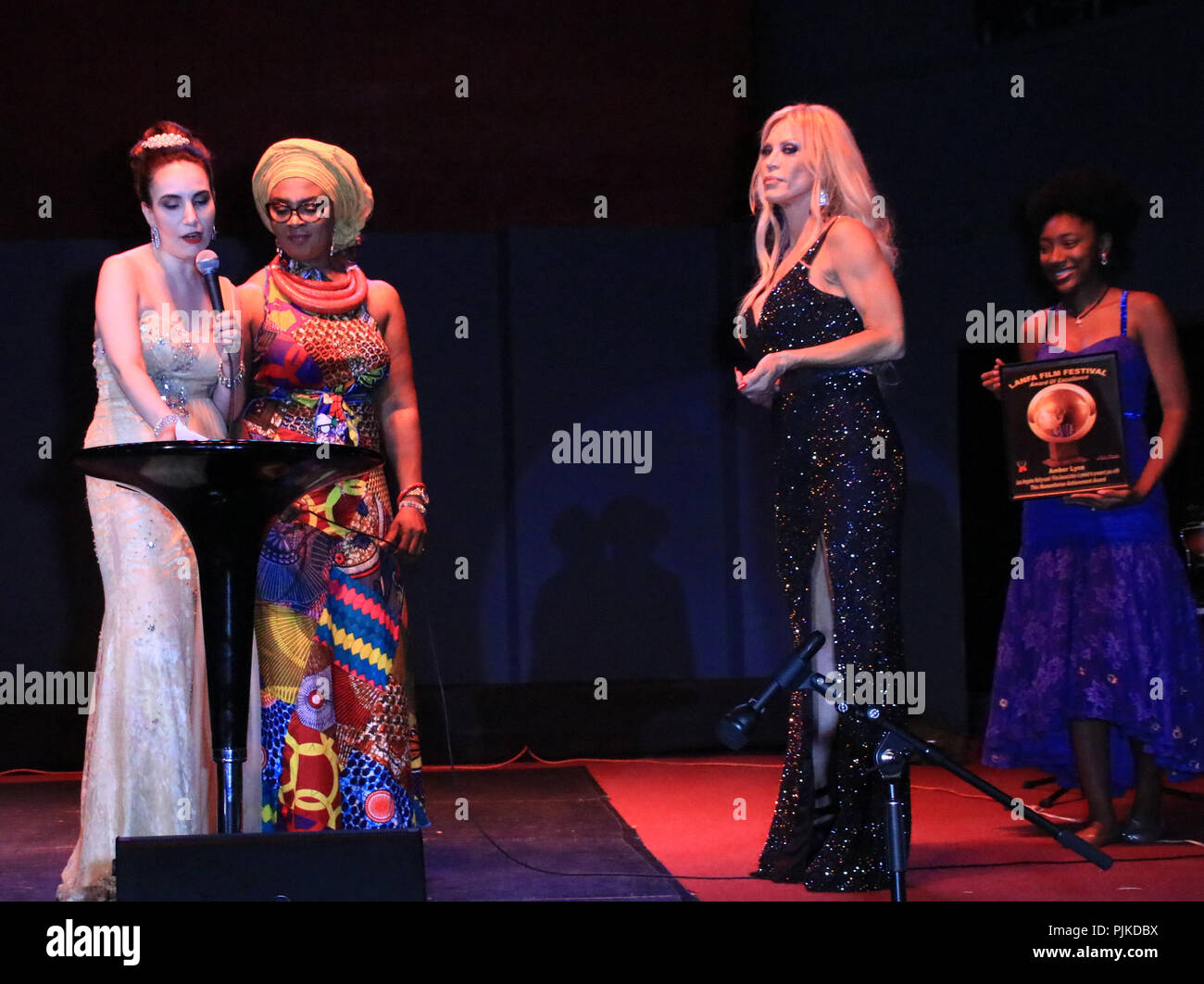 Los Angeles Nollywood Awards Presents Amber Lynn With The Award Of Excellence At The Miracle