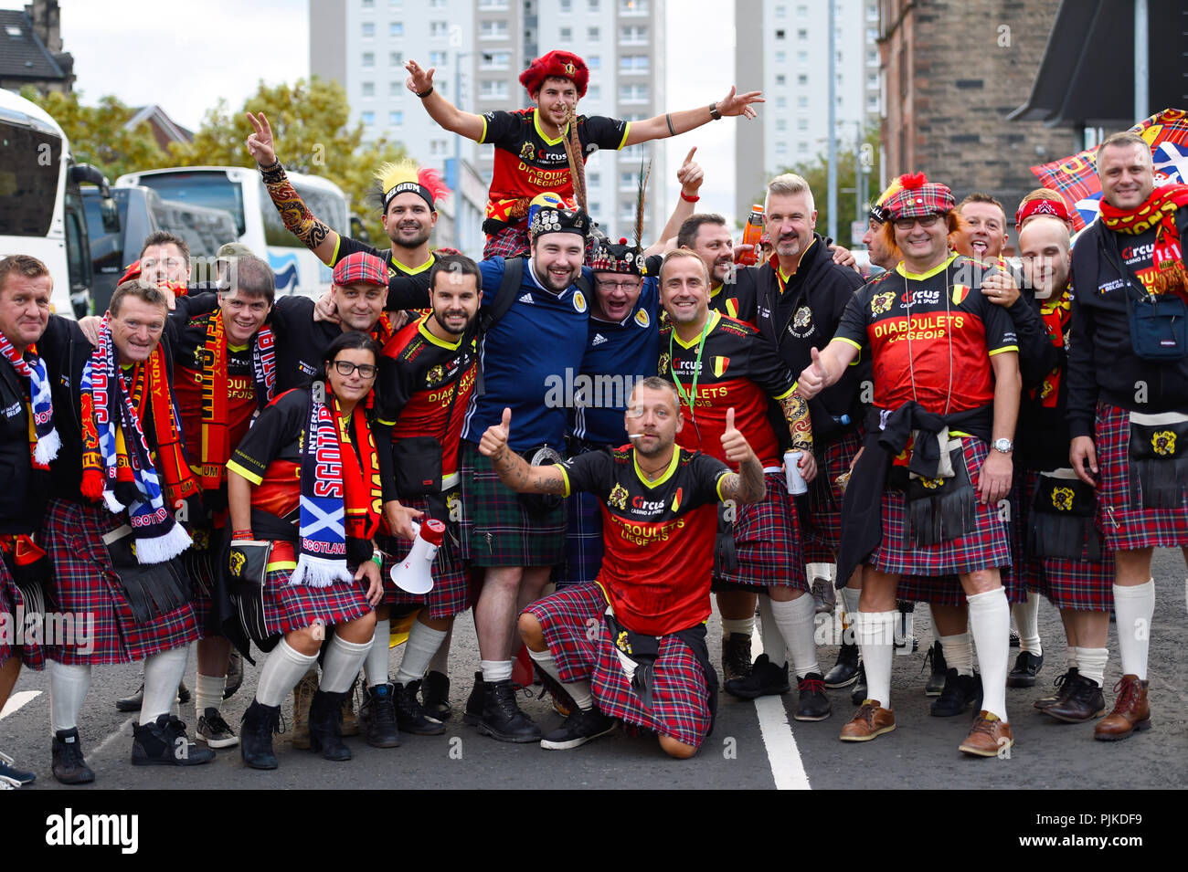 Scotland fans show their support ahead of the International Friendly at ...