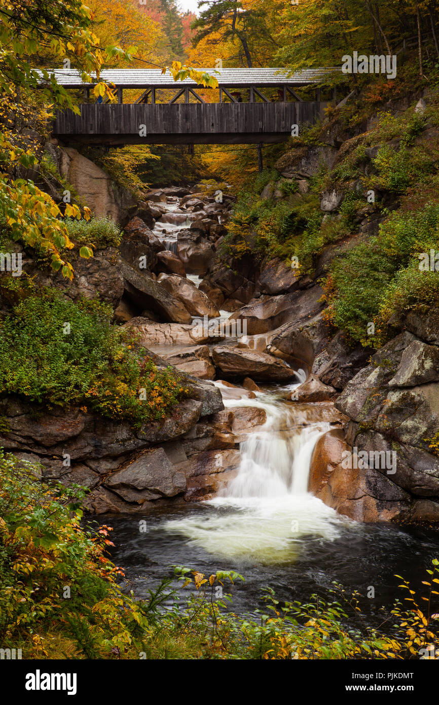 Wanderung durch die Flume in der Franconia Notch Stock Photo - Alamy