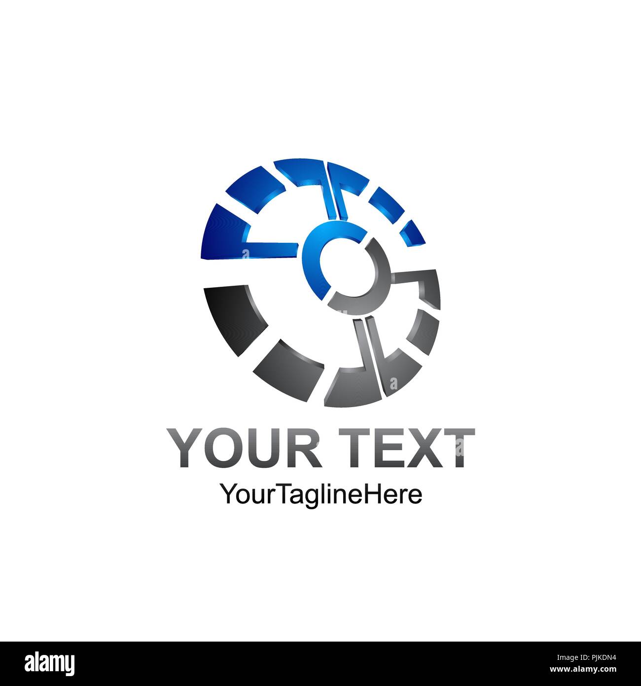 3D abstract circle creative logo design template. Vector illustration ...