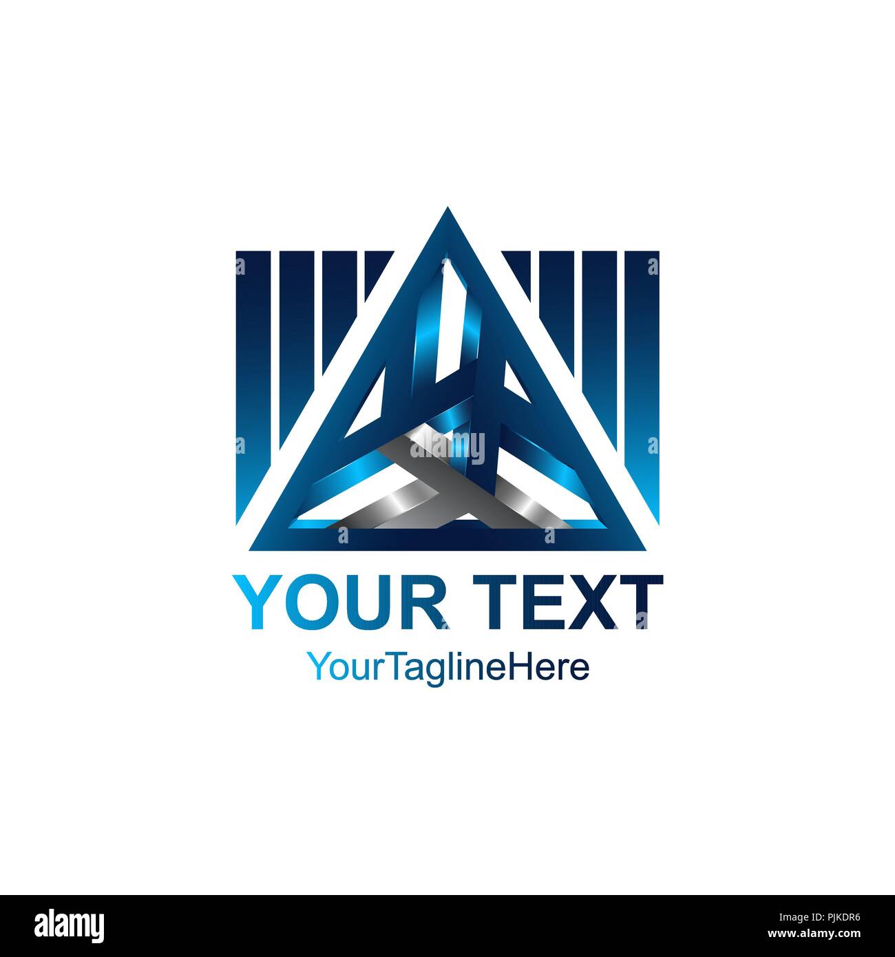 3d Abstract triangle vector logo concept illustration. Pyramid triangle ...