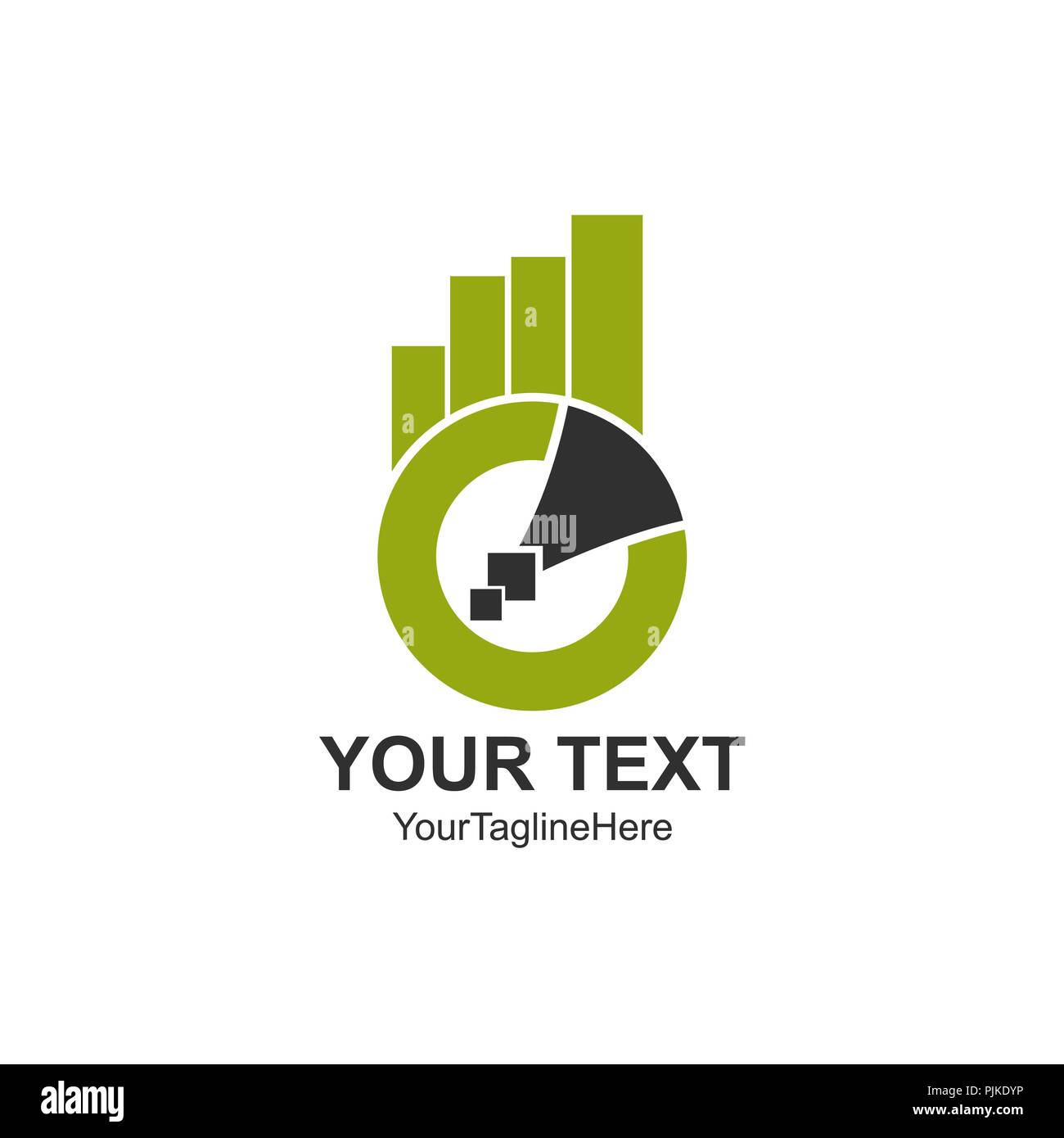 Abstract circle graph chart logo concept colored black green for ...