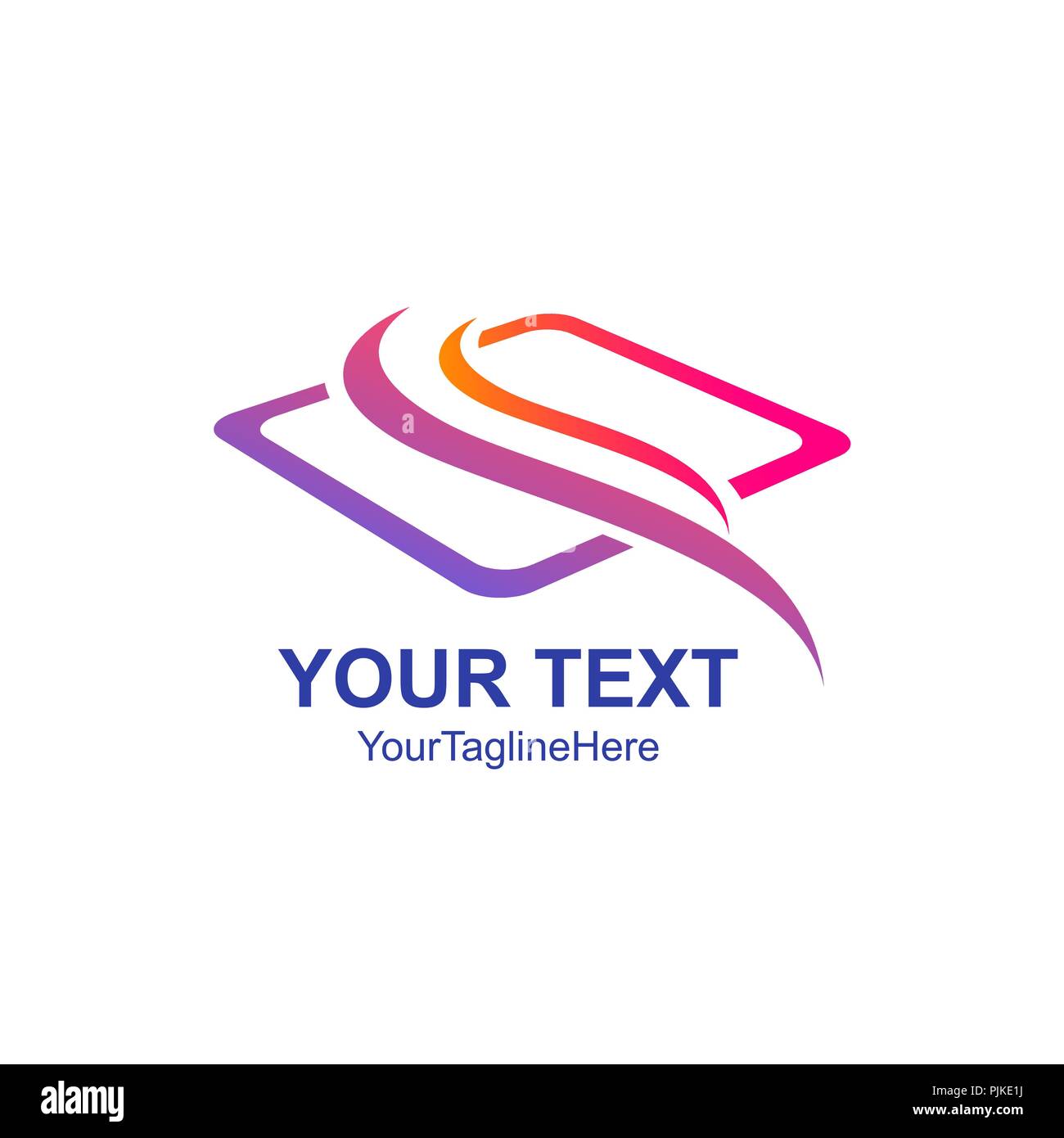 Abstract square swoosh logo concept for business company. Vector ...