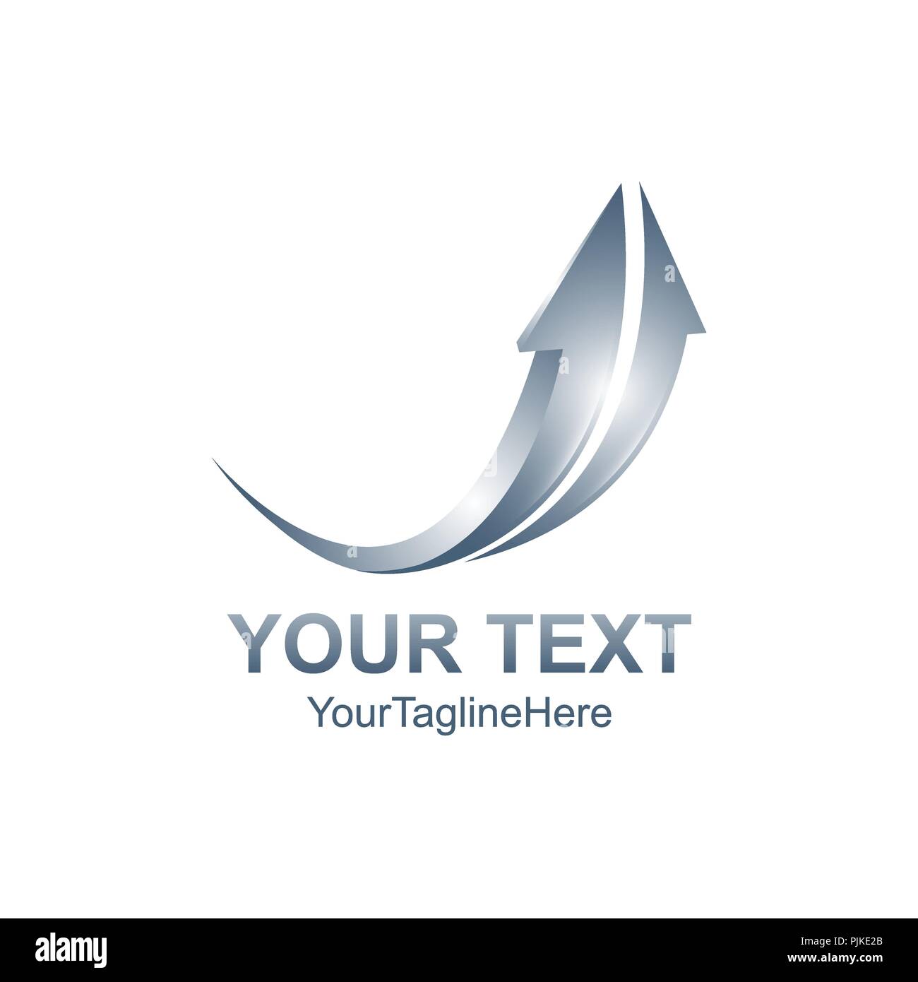 3D Swoosh arrow curved Logo design Template. Vector Illustration Stock ...