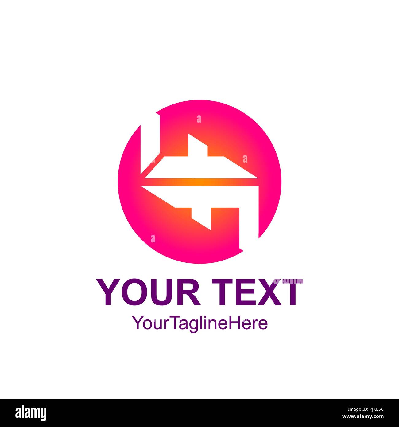 Circle pink initial letter logo design template element Stock Vector ...