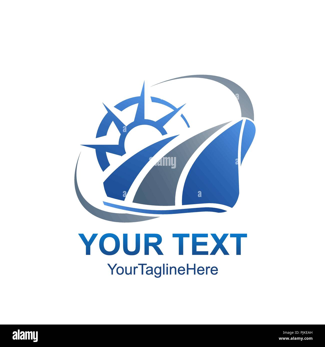 Creative abstract compass swoosh vector logo design template element ...