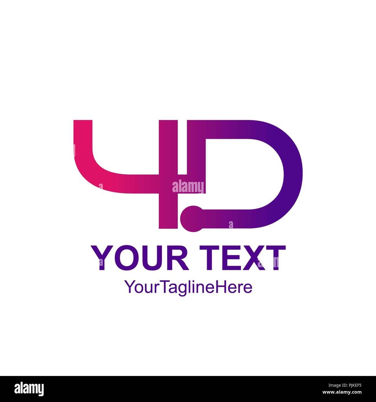 Purple 4D logo isolated on white background. Vector illustration Stock ...