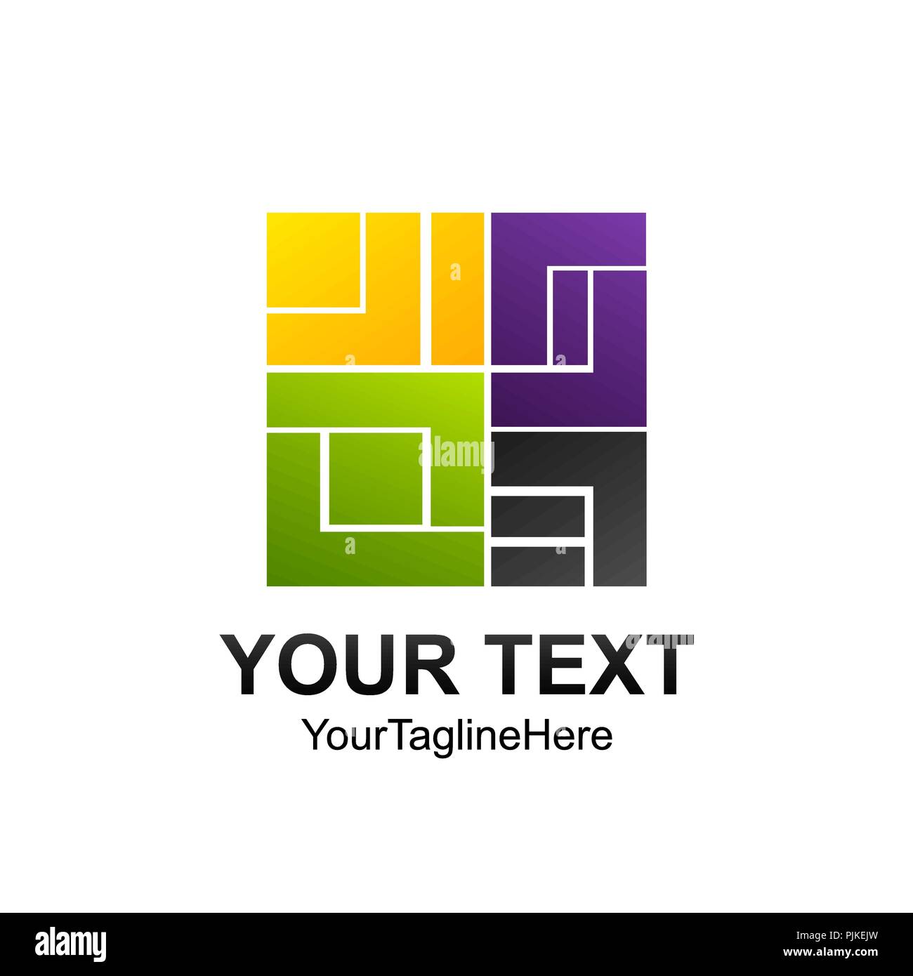 Creative digital abstract square vector logo design template element ...