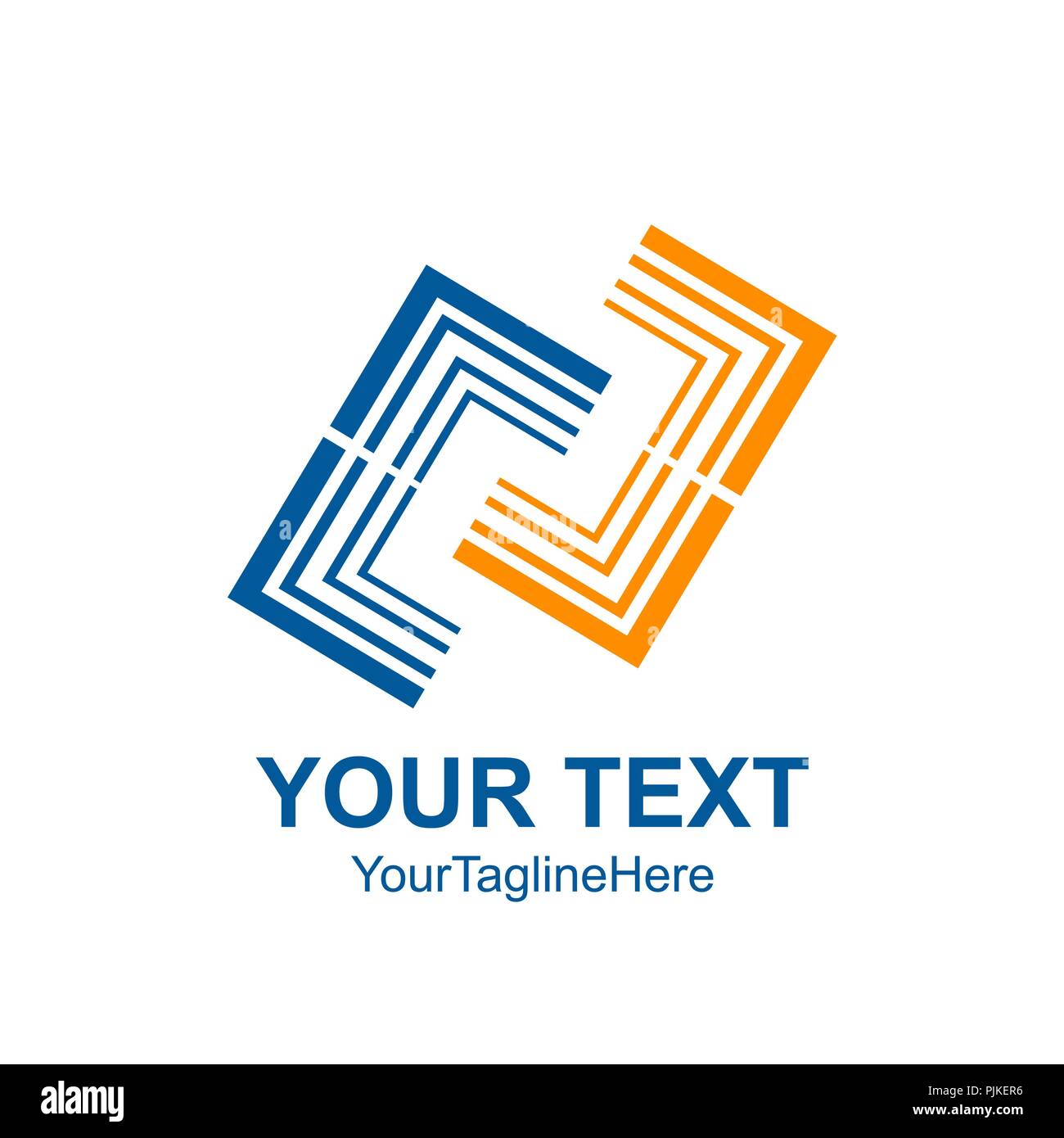 Creative abstract square geometric line vector logo design template ...