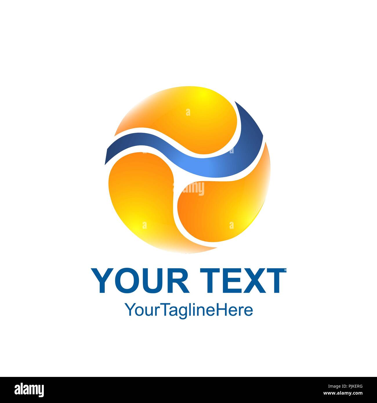 Creative abstract triple yin yang vector logo design template element ...