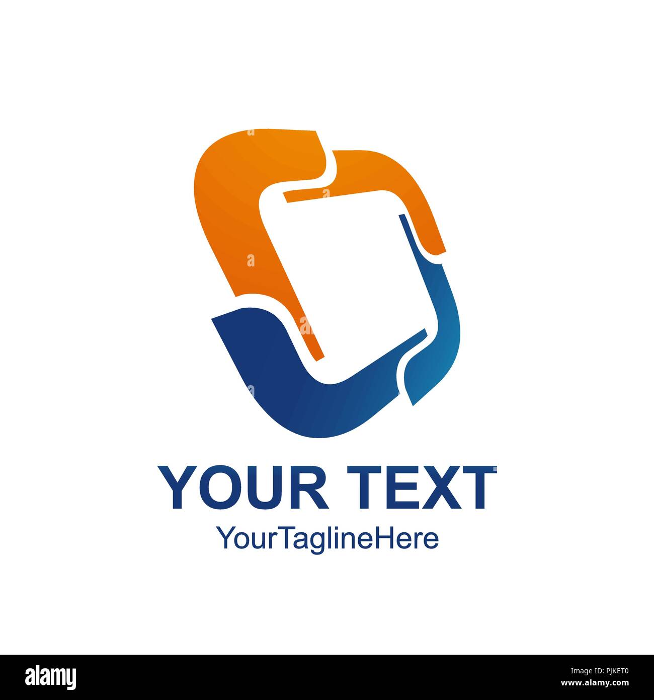 Creative abstract round square rotate vector logo design template ...