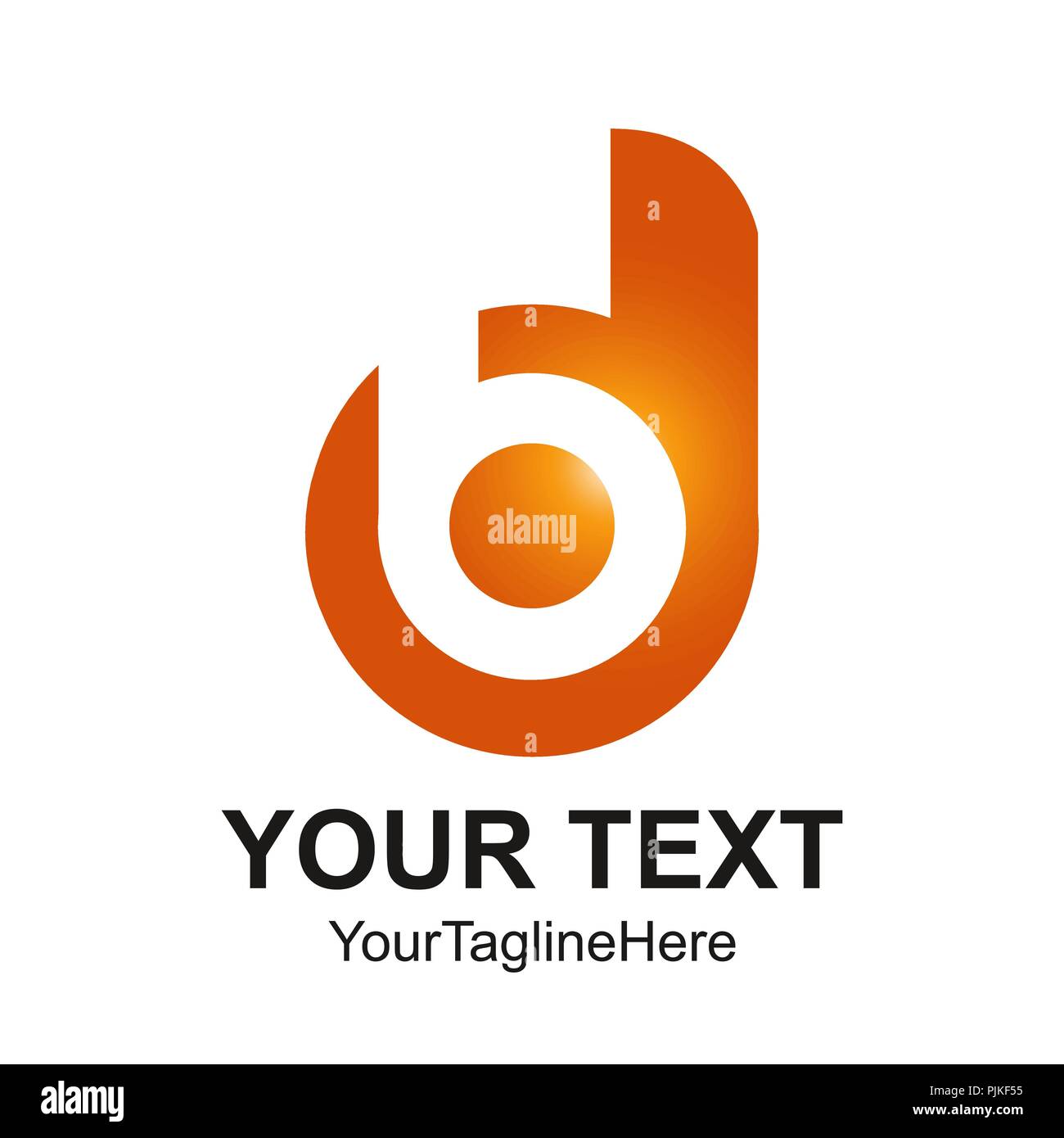 Round initial letter BD or DB logo design template element colored ...