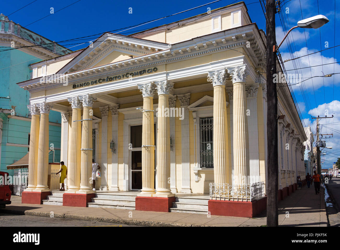Cuba, Cienfuegos, bank building, colonial style Stock Photo - Alamy