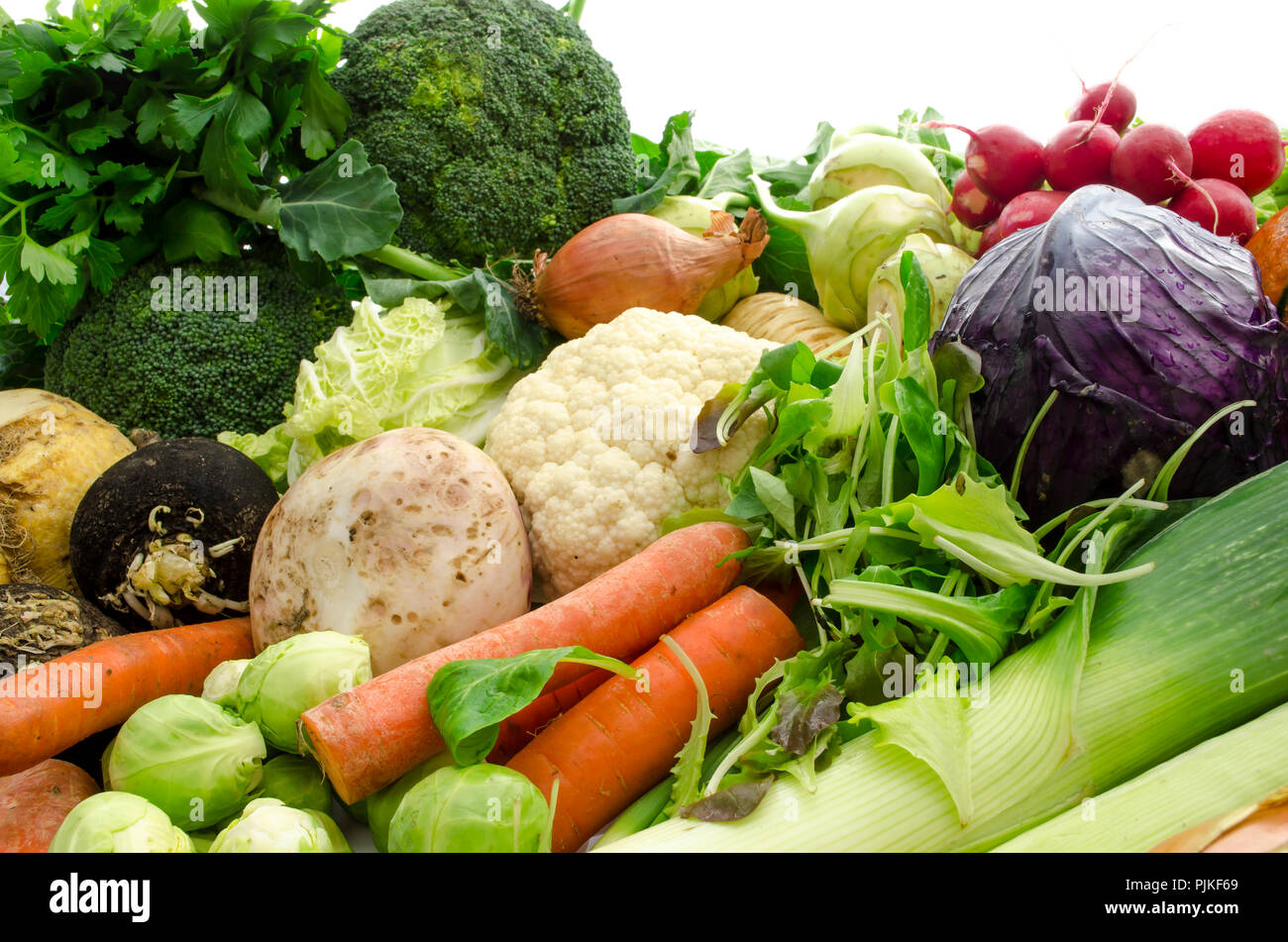 Various dirty vegetables representing healthy food Stock Photo - Alamy