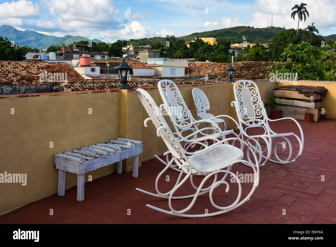 Terrace with rocking chairs hi-res stock photography and images - Alamy