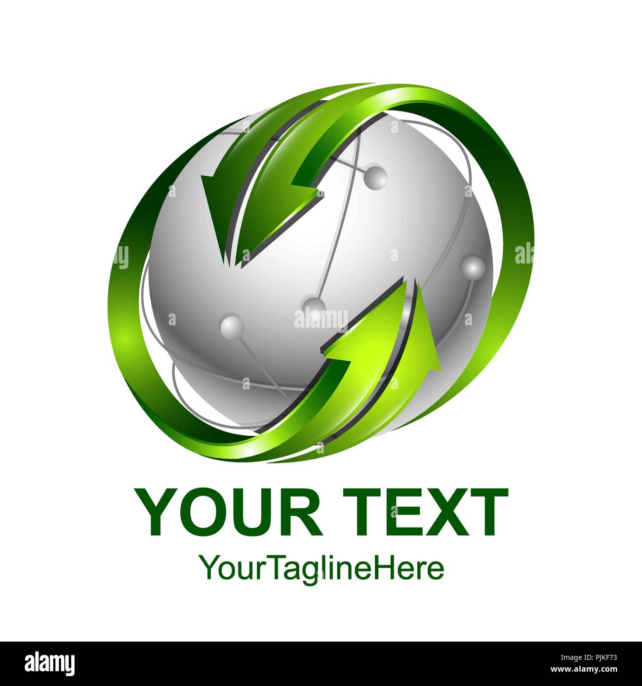 Creative abstract sphere 3d orbits arrow vector logo design template ...