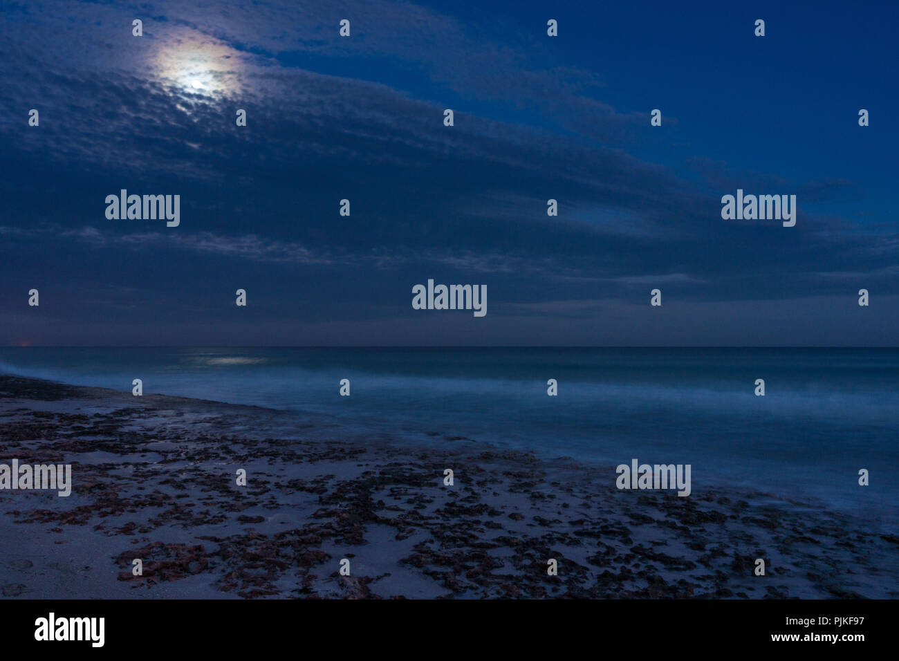 Moonlight beach caribbean hi-res stock photography and images - Alamy