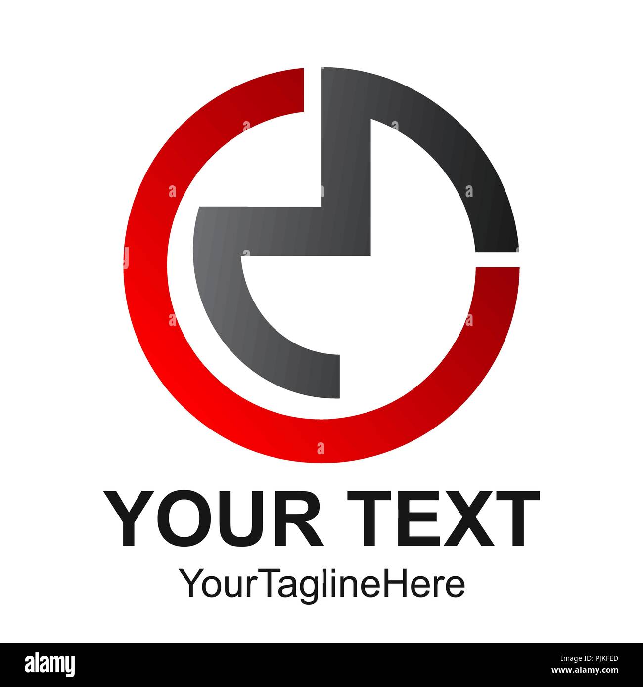 Initial letter CM logo design template element circle colored black red ...