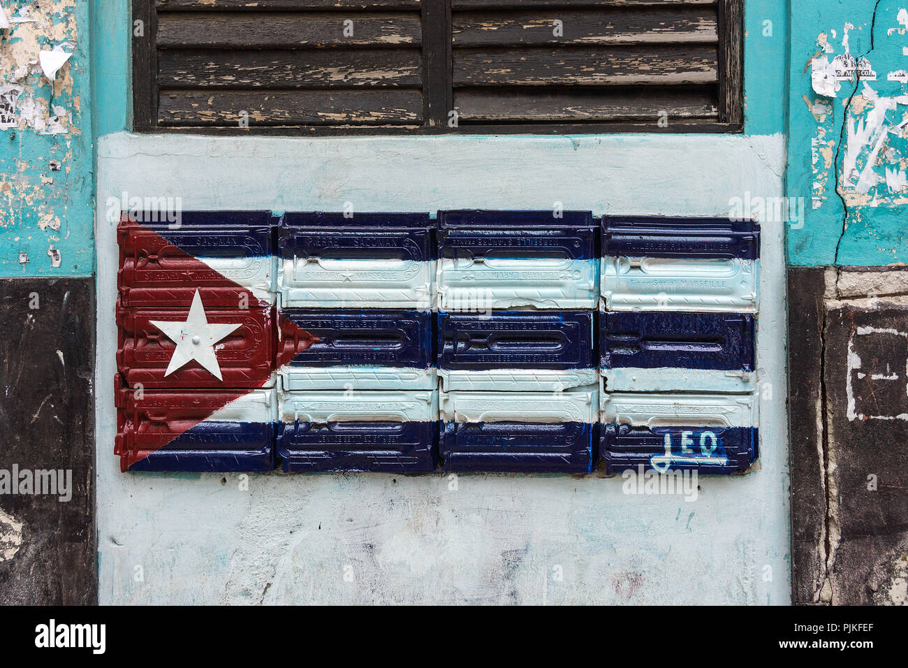 Cuba, Havana, Cuban flag Stock Photo - Alamy