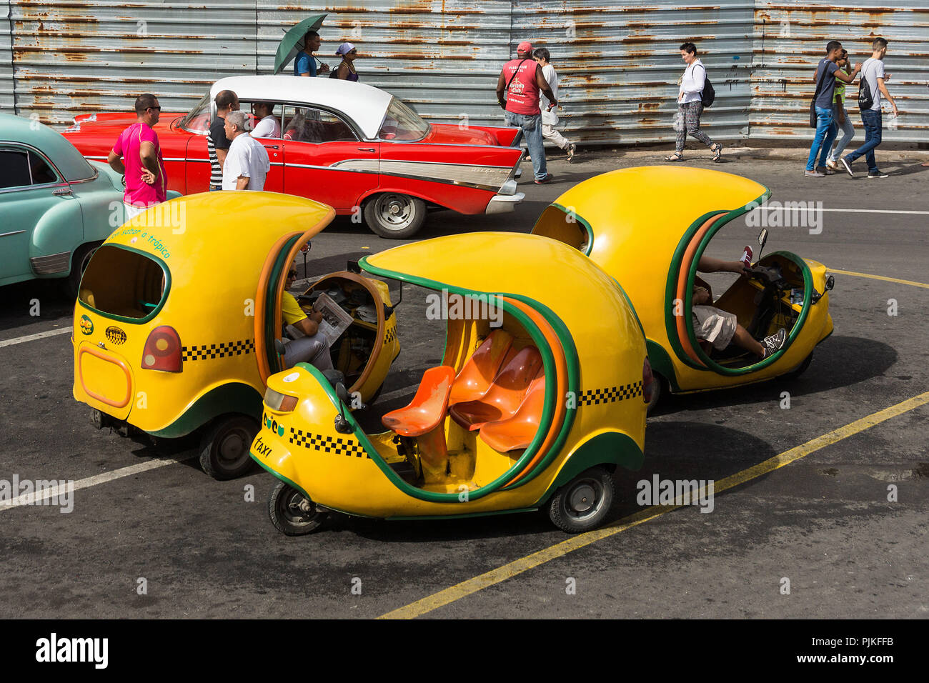 Cuba, Havana, La Habana, Coco taxis Stock Photo - Alamy