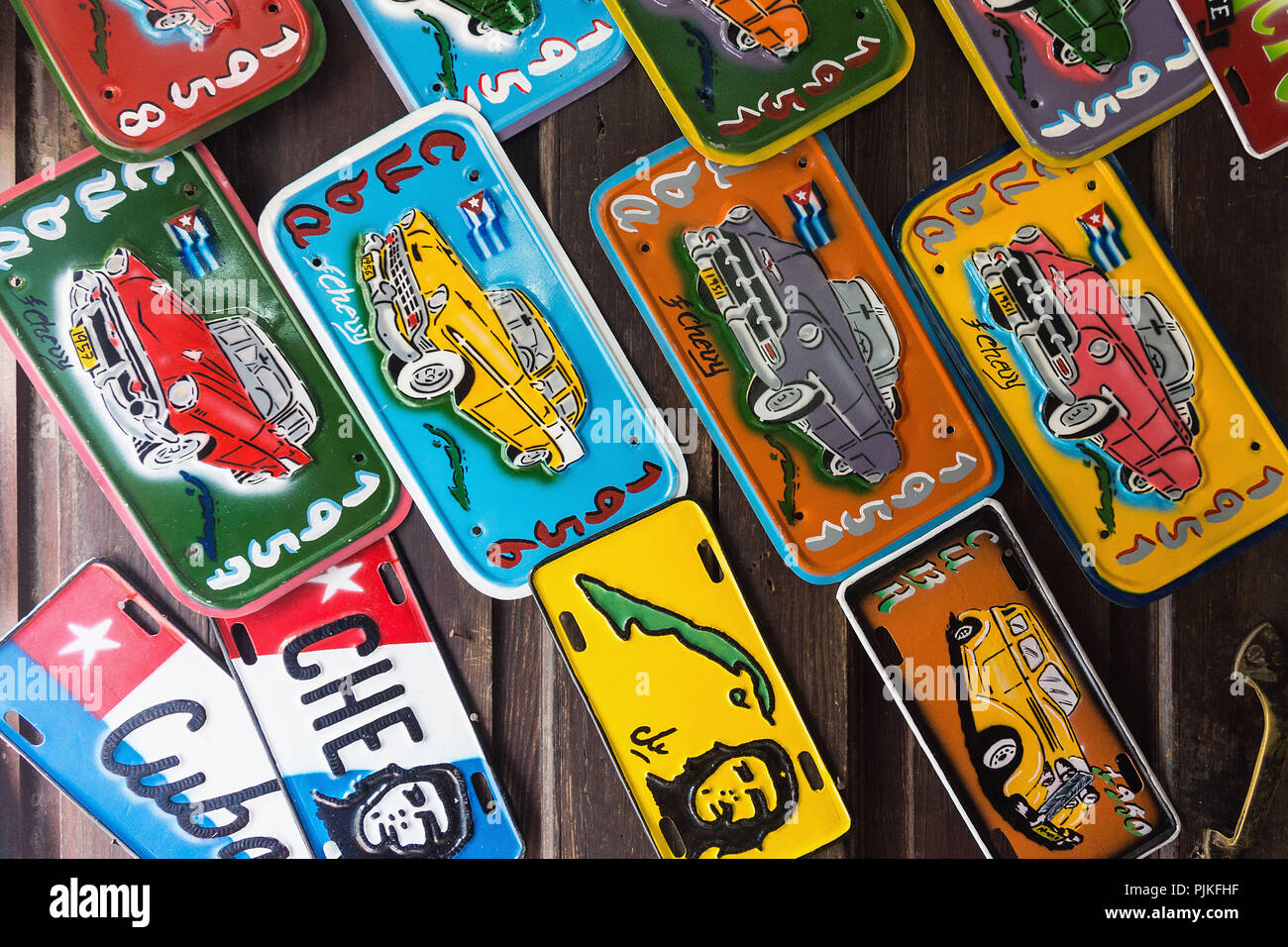 Cuba, Havana, license plate Stock Photo - Alamy