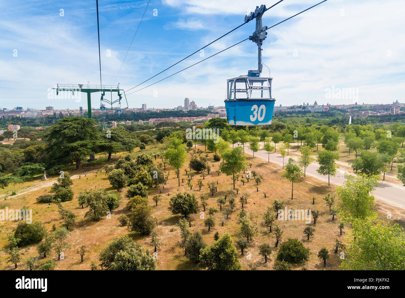 Madrid, cable car 'Teleferico', distant view Stock Photo - Alamy
