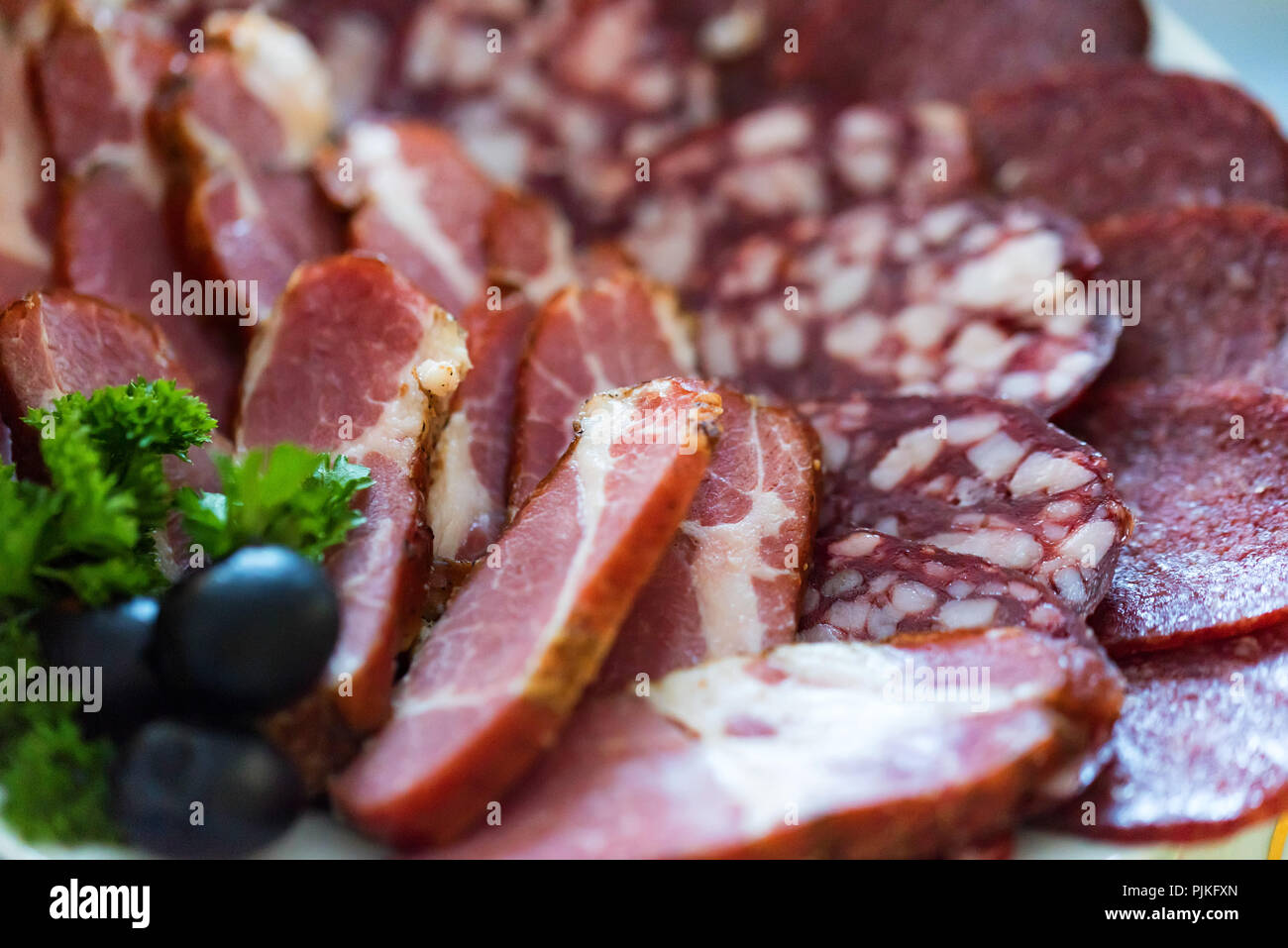 Meat plate cold smoked jamon hi-res stock photography and images - Alamy