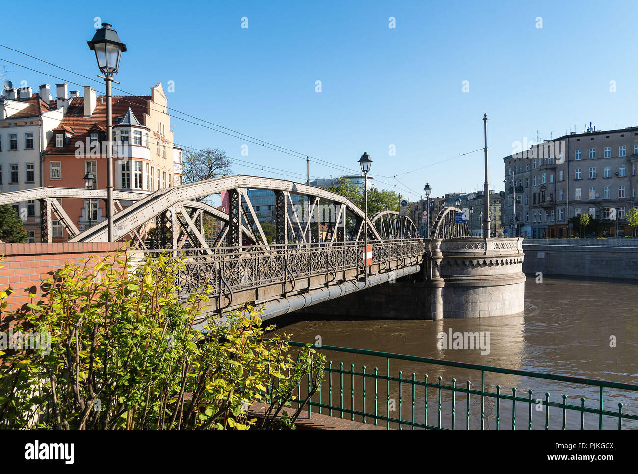 Poland, Wroclaw, Oder bridge, Most Mlynski Stock Photo - Alamy