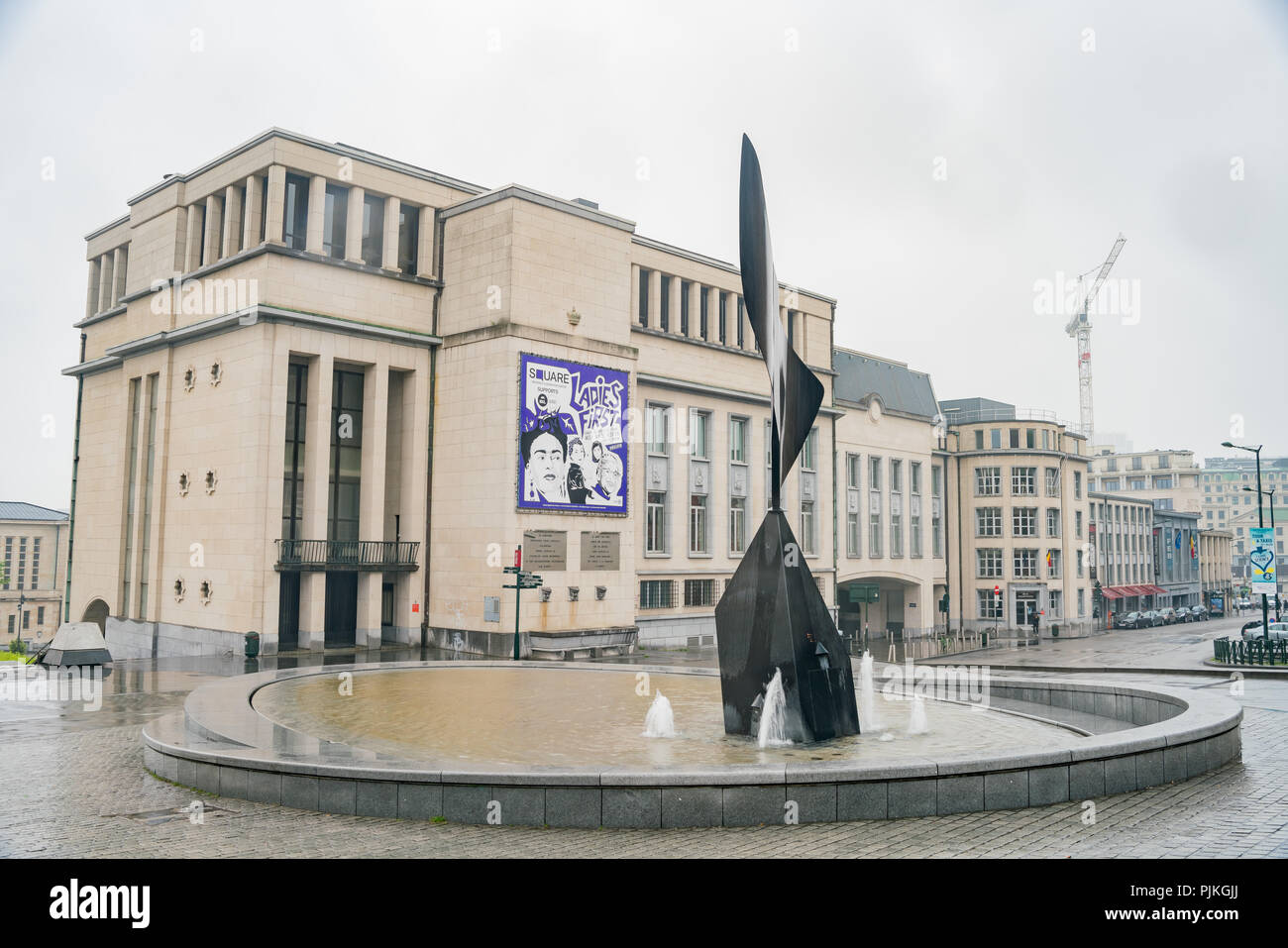 Brussels, APR 29: The famous Whirling Ear art statue in a rainny day on ...