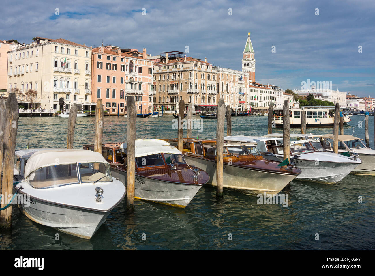 Venice, Grand Canal, motorboats Stock Photo - Alamy