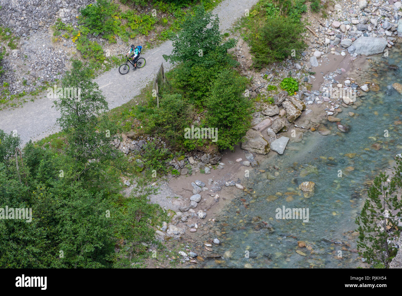 View from the Landwasser Viaduct Filisur on river Landwasser, near ...