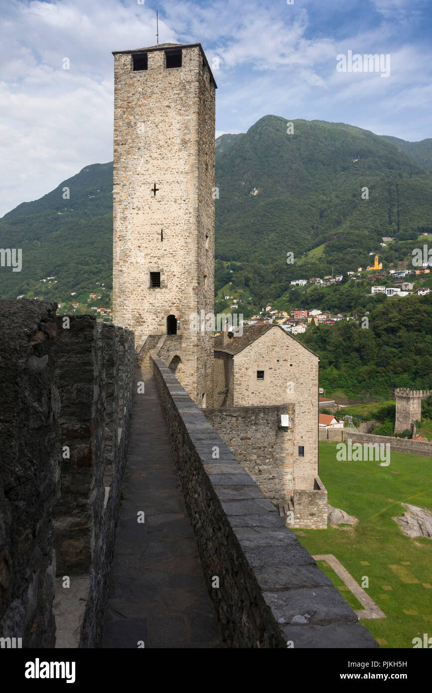 Castle Castelgrande with Murata, Bellinzona, Ticino, Switzerland Stock ...