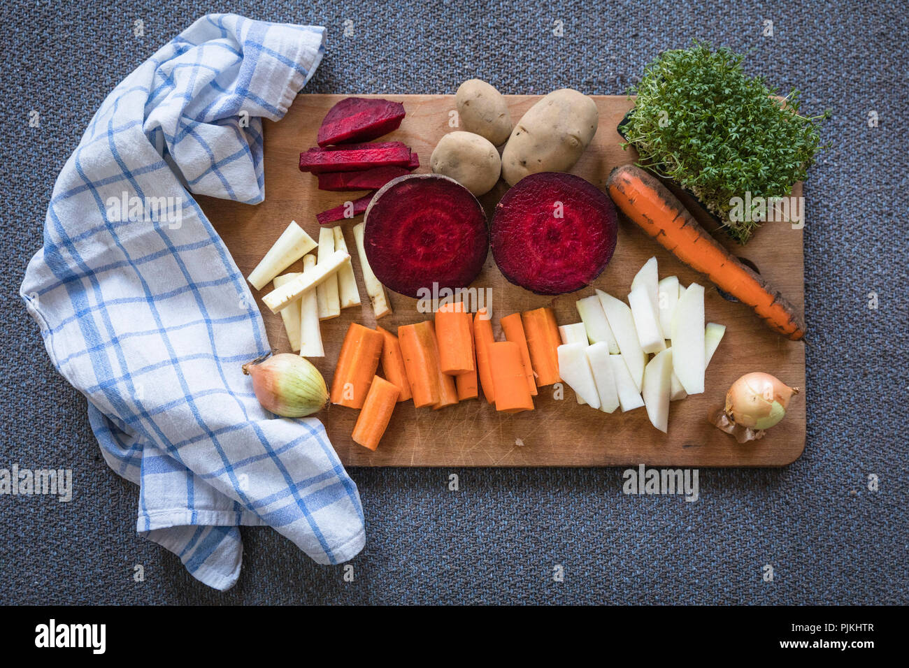 sliced ??root vegetables Stock Photo - Alamy