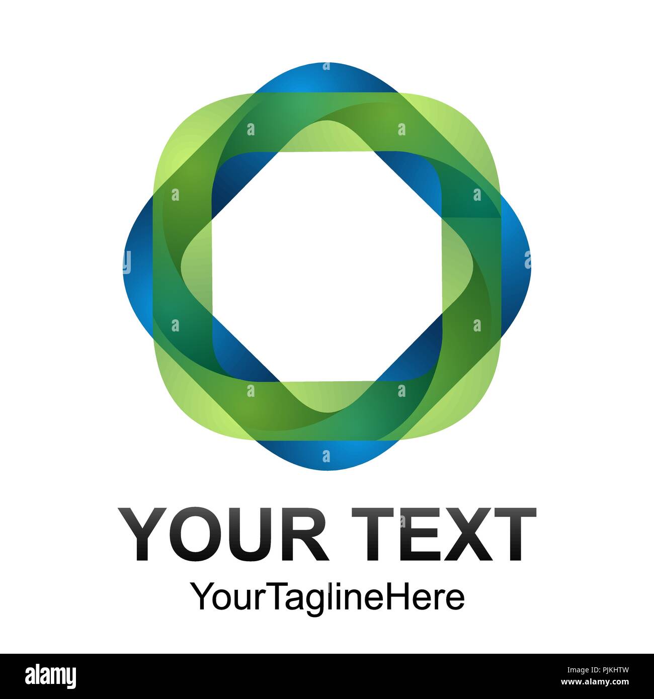 Creative abstract square ribbon vector logo design template element ...