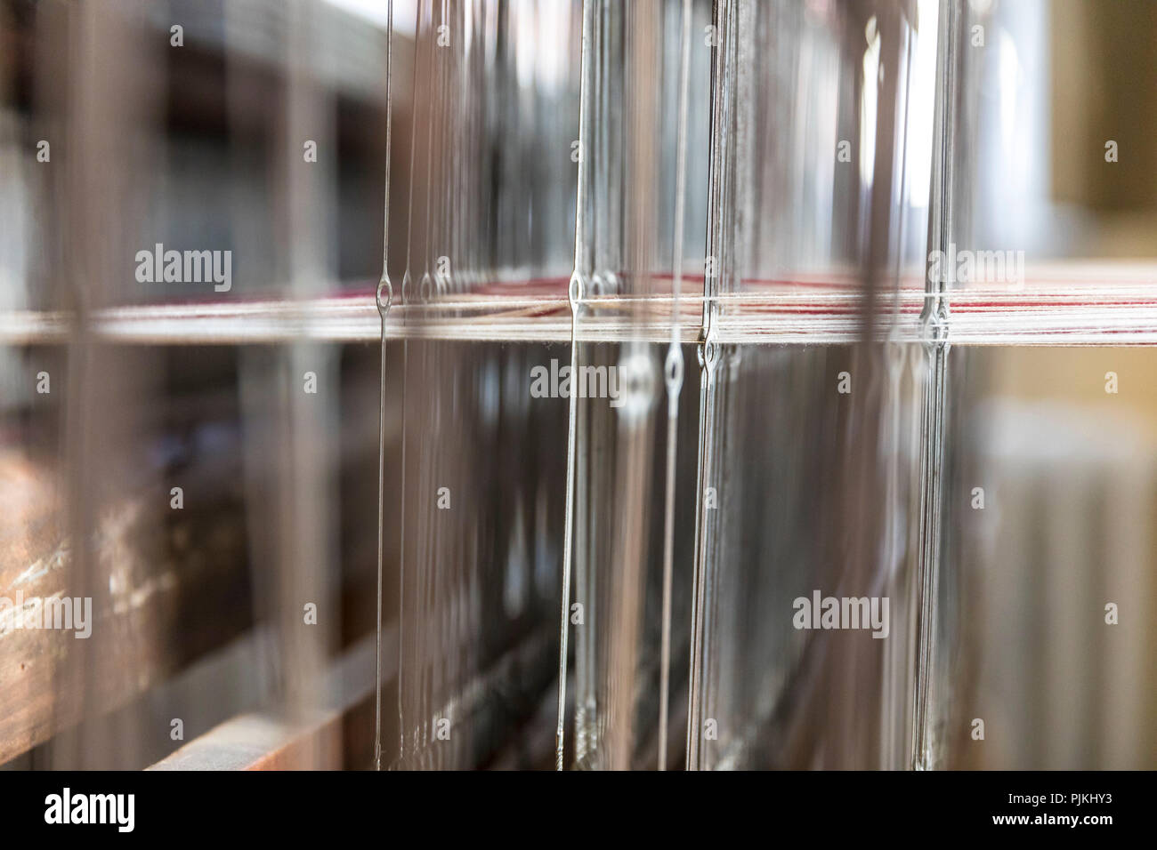Hand loom, detail, threads Stock Photo - Alamy