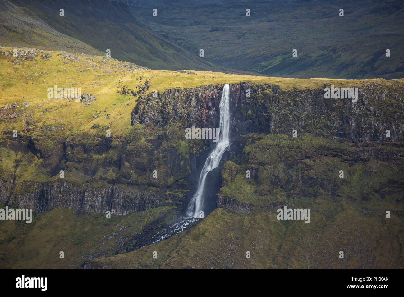 Iceland, Bjarnarfoss waterfall, near Budir, Snaefellsness, beautiful ...