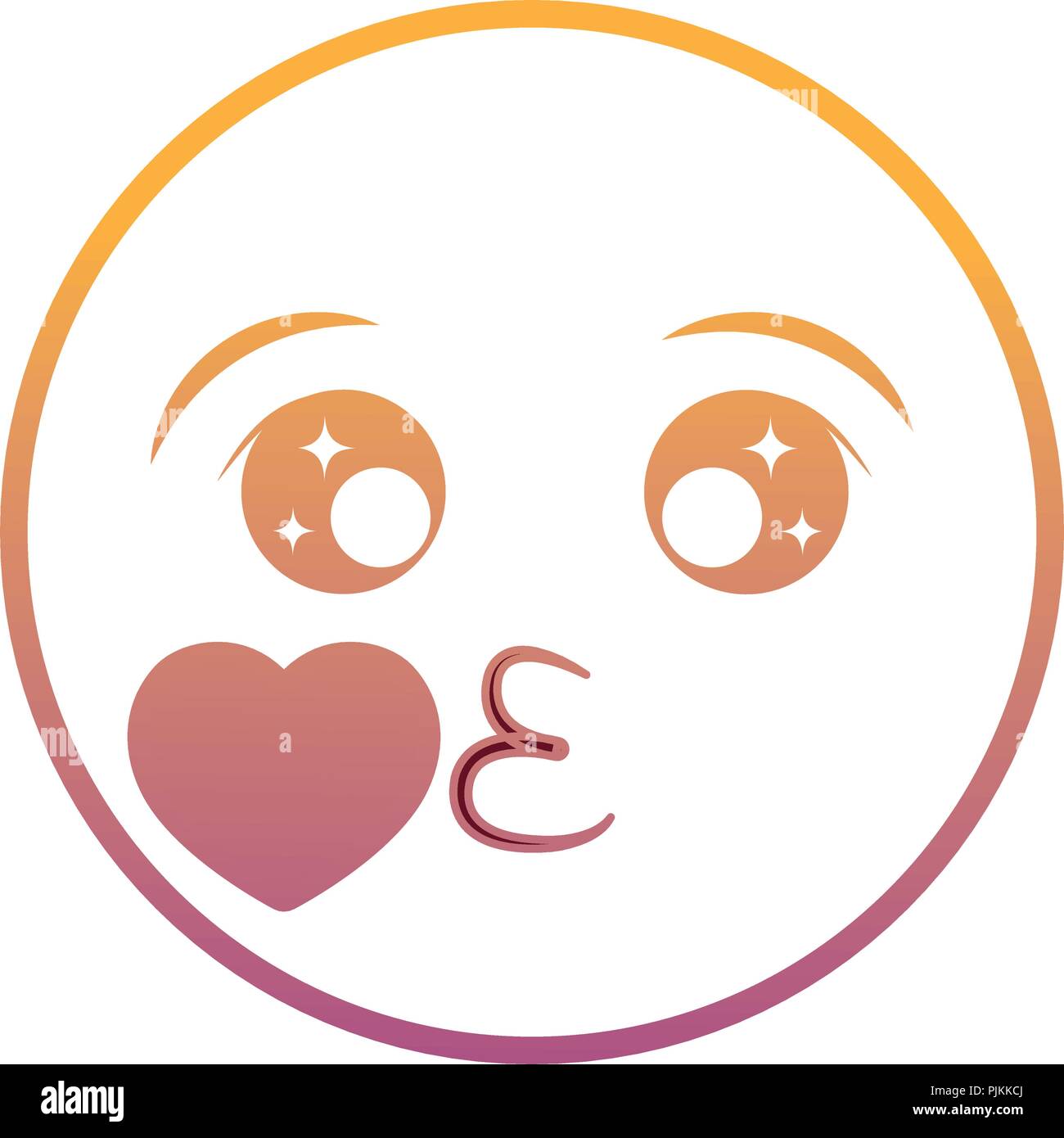 kiss emoji icon over white background, vector illustration Stock Vector ...