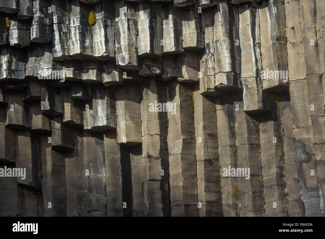 Iceland, Skaftafell National Park, ring road, basalt columns at ...