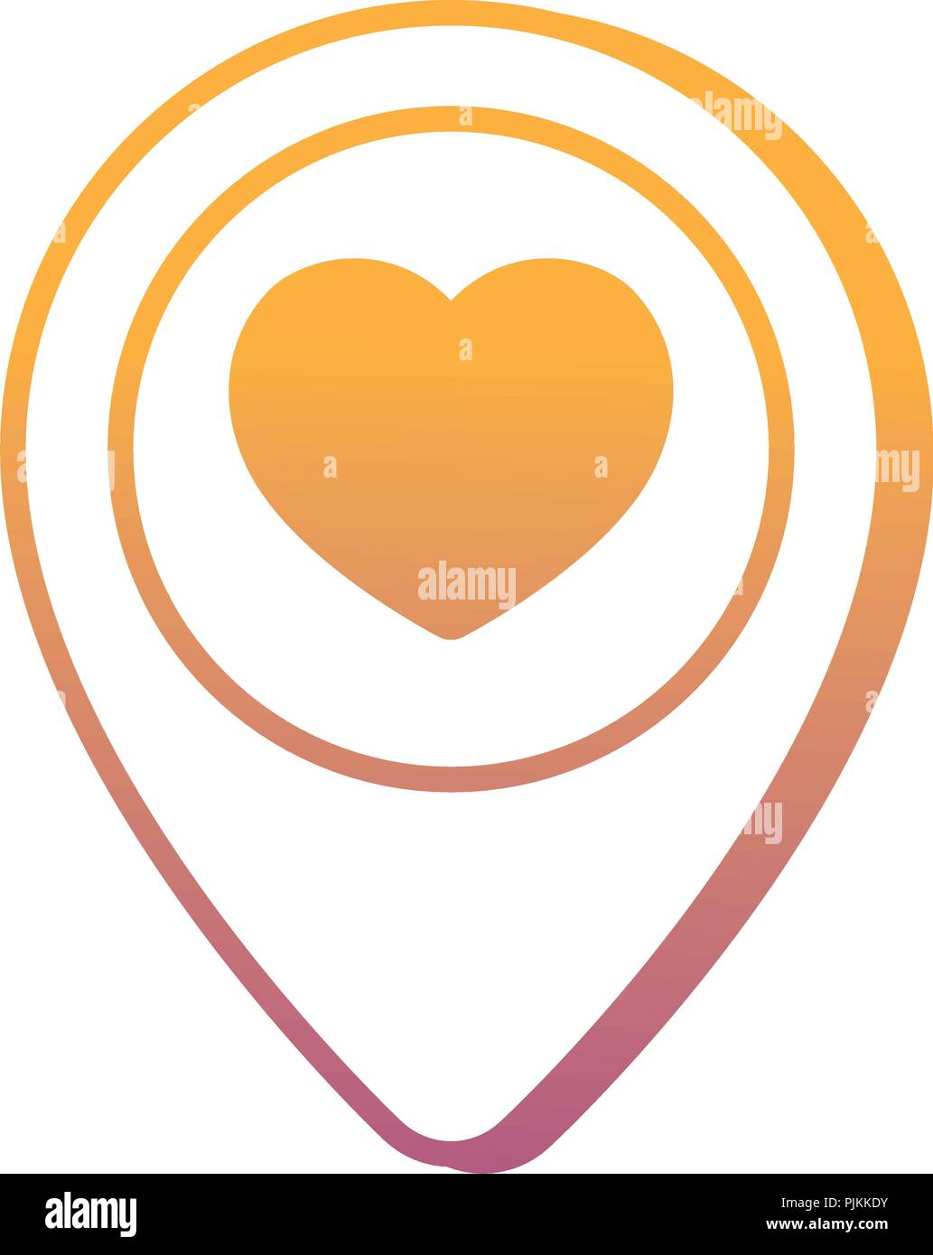 location pin with heart icon over white background, vector illustration ...