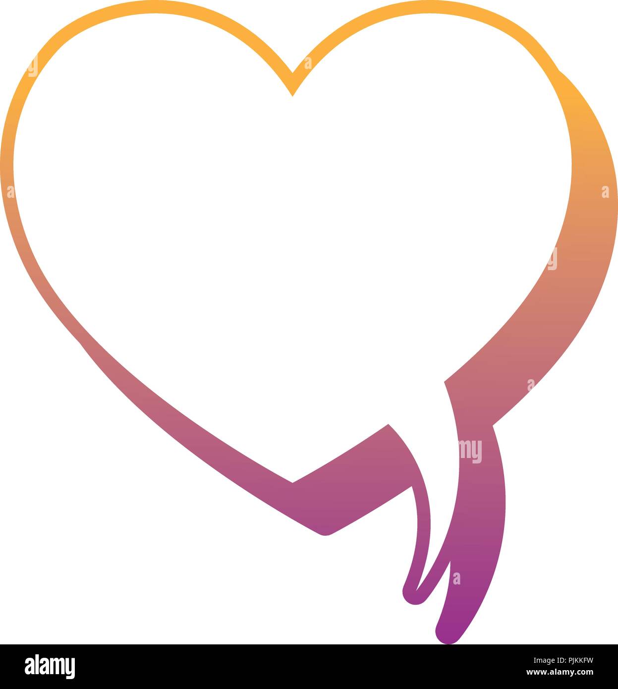 speech bubble in heart shape over white background, vector illustration ...