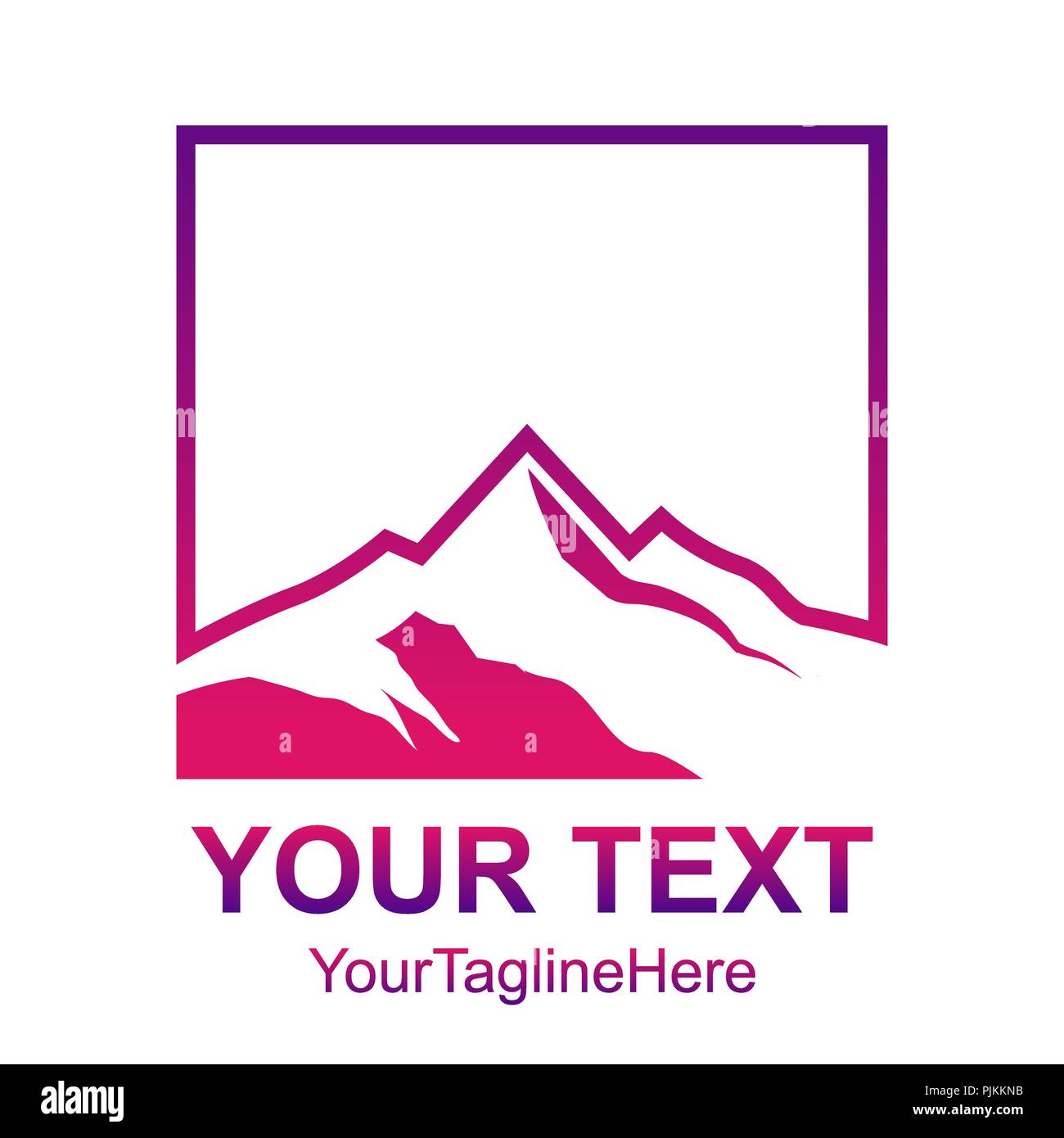 Square - mountain inside square shape with cross or plus icon Vector ...