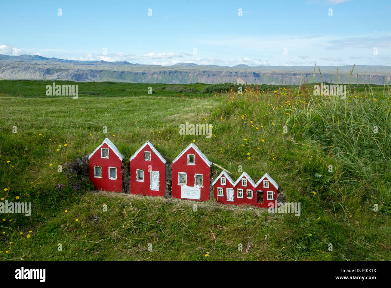 Iceland, elf cottage in the tall grass, magical Iceland Stock Photo - Alamy