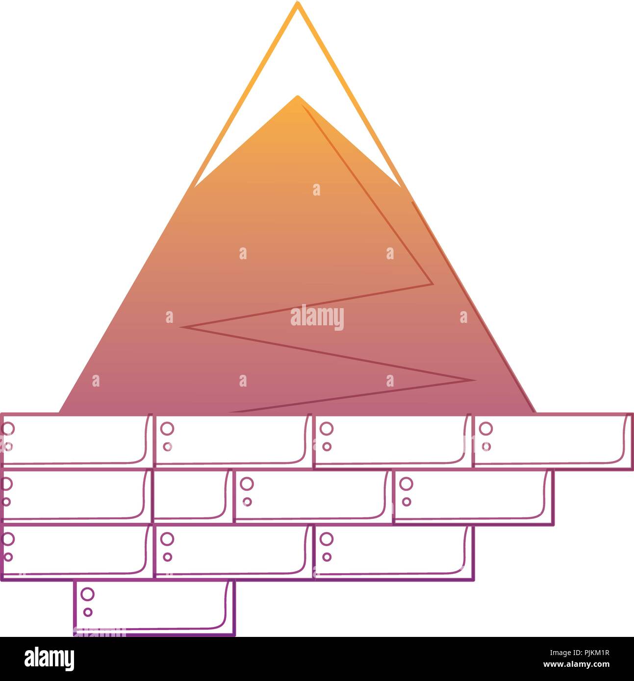 bricks and mountain over white background, vector illustration Stock ...