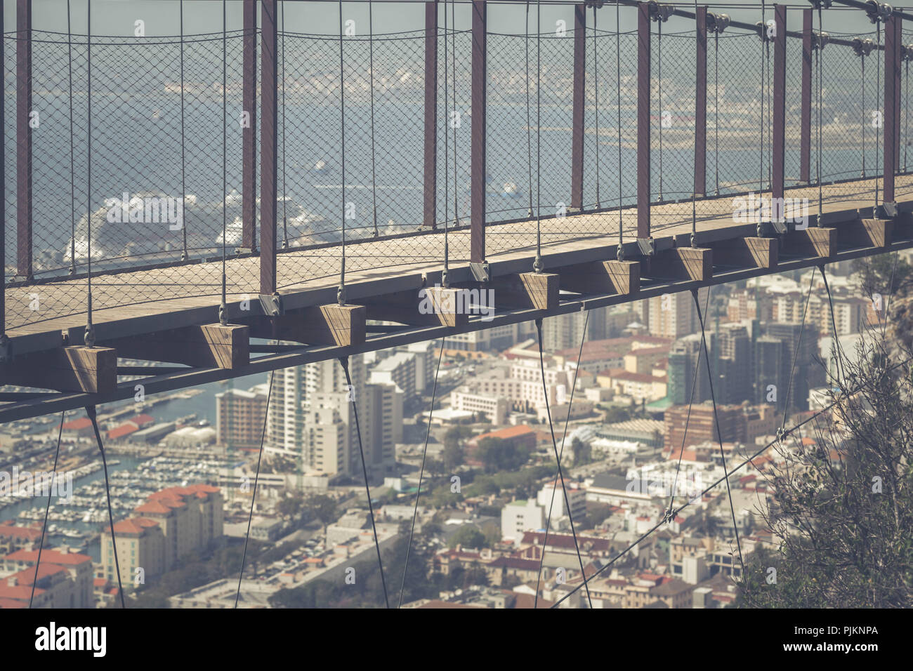 The suspension bridge on the Rock in Gibraltar, jewel and British ...