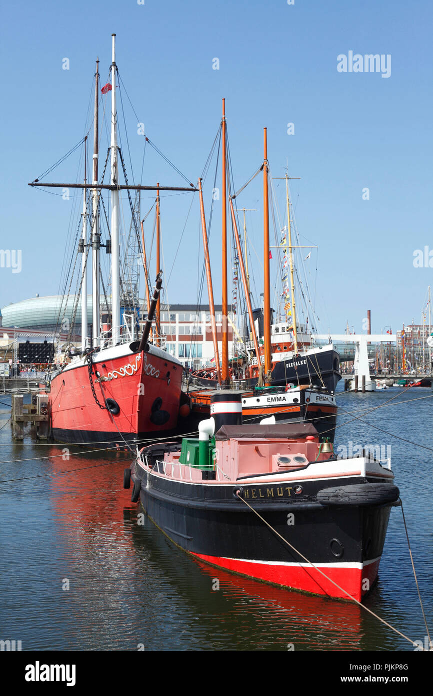 German maritime museum with museum ships in the museum harbor hi-res ...