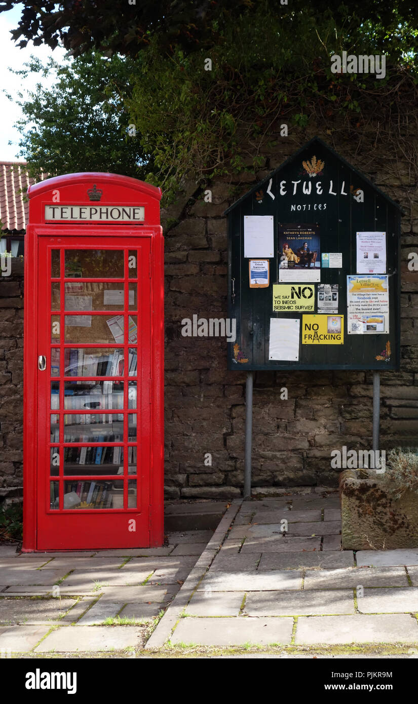 Public Phone Box in the pretty South Yorkshire Village of Letwell ...